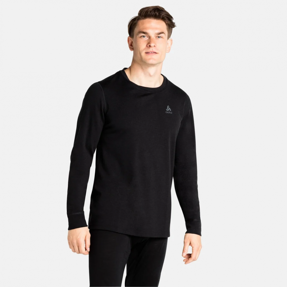 ΙΣΟΘΕΡΜΙΚΗ ΜΠΛΟΥΖΑ ODLO MERINO 260 - ΜΑΥΡΟ - CLOTHING FOOTWEAR CASUAL