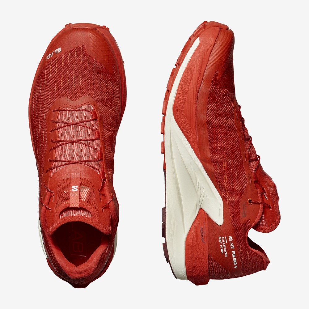 ΠΑΠΟΥΤΣΙΑ SALOMON S/LAB PULSAR 4 - FIERY RED/VANILLA ICE - CLOTHING ...