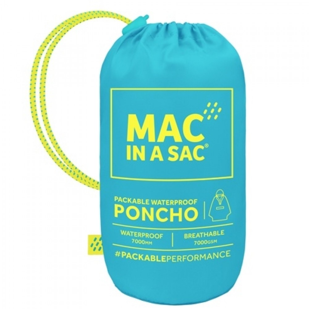ΑΔΙΑΒΡΟΧΟ PONCHO MAC IN A SAC - ΜΠΛΕ ΝΕΟΝ - Hunting