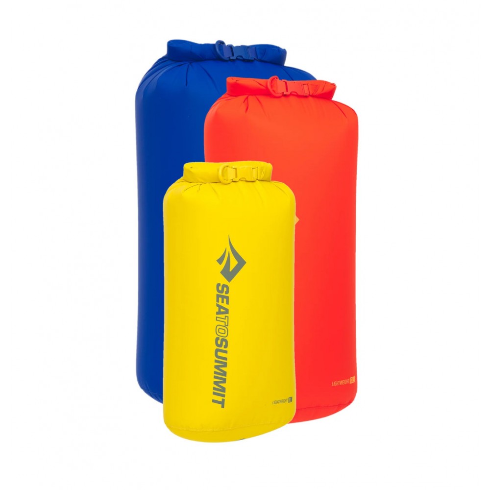 LIGHTWEIGHT DRY BAG SET - 8L, 13L, 20L - ΜΠΛΕ/ΚΟΚΚΙΝΟ/ΚΙΤΡΙΝΟ - CAMPING